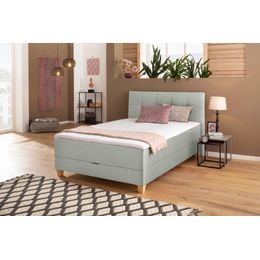 Boxbett Home Affaire, B:168cm L:207cm, grau, Komplettbetten, "Lonrai", in H2,H3 & H4 und XXL - &Uuml;berl&auml;nge 220cm w&auml;hlbar, inkl. Topper