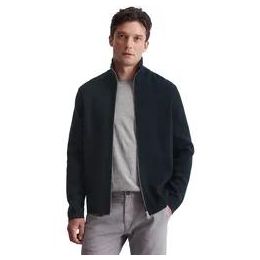 Marc O'Polo Strickjacke MARC O'POLO "Zipped Trainer Jacket" Gr. XXL, blau (dark navy) Herren Strickjacken mit 2-Wege-Reißverschluss, Stehkragen