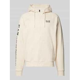 EA7 Emporio Armani Sweatjacke mit Logo-Prints und Kapuze