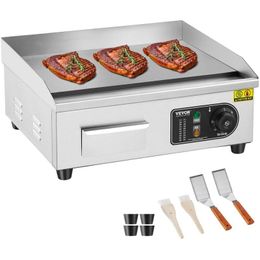 Vevor - Kommerzieller elektrischer Grill, 2800 w, flache Grillplatte für die Arbeitsplatte, einstellbare Temperatur von 50–300 °c, 45 x 30 x 1 cm,