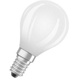 Osram Energy Class LED-Lampe in klassischer Miniballform, 3.8 w / 806 lm, eek a, kaltweißes Licht (4000 k), cri 80, aus gefrostetem bleifreiem Glas, E14