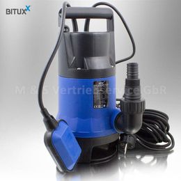 BITUXX 750W Tauchpumpe Schmutzwasserpumpe für Brunnen Zisterne Bewässern Garten Regentonne Schmutzwasser Bis 12500 Liter/h 1,0-1,5 Zoll Förderhöhe 7 Meter