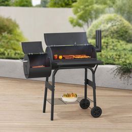 Smoker Grillwagen Arielli 115x110x64cm Schwarz [ casa.pro