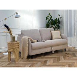 Cosmos - 3-sitzer schlafsofa - tägliche schlafgelegenheit matratze 11 cm - aus stoff - beige