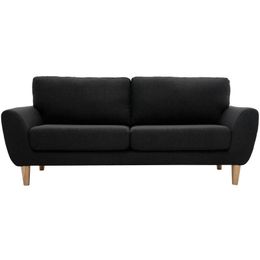 Miliboo Sofa Skandinavisch Stoff Anthrazitgrau 3-Sitzer alice