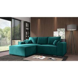 Ecksofa mit Schlaffunktion und Bettkasten, Couch für Wohnzimmer, Schlafsofa Sofagarnitur Sofa Eckcouch L-Form Wohnlandschaft mit Bettfunktion