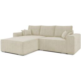 Ecksofa mit Schlaffunktion und Bettkasten, Couch für Wohnzimmer, Schlafsofa Sofagarnitur Sofa Eckcouch L-Form mit 250x86x176 cm - erno ii (Links,