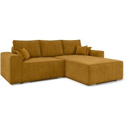 Ecksofa mit Schlaffunktion und Bettkasten, Couch für Wohnzimmer, Schlafsofa Sofagarnitur Sofa Eckcouch L-Form mit 250x86x176 cm - erno ii (Rechts,