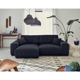 Garance – ecksofa beidseitig montierbar - 4-sitzer – aus breitcord - blau