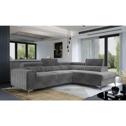 Ecksofa mit Schlaffunktion und Bettkasten, Couch für Wohnzimmer, Schlafsofa Sofagarnitur L-Form Wohnlandschaft mit Bettfunktion 278x92x205 cm olivier