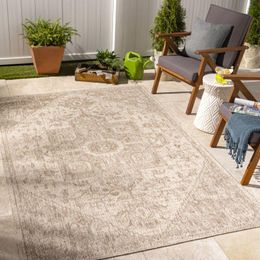 Perseteppich Outdoor Indoor Terrasse Balkon Vintage Orient Jute Effekt Beige und Elfenbein 160 x 213 cm - Surya