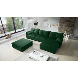 Polstersofa in L-Form elone system 2 Couch mit Sitzbank RL25 Dunkelgrün - Furnix