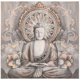 Bedruckte Leinwand Bouddha Holz und Metall - 58x78 cm Atmosphera Créateur D'intérieur