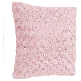 Kissen mit gelocktem Fell - rosa - 45x45 cm Atmosphera Créateur D'intérieur