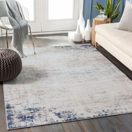 Teppich Kurzflor Wohnzimmer Modernes Abstraktes Design Elfenbein und Blau 120 x 170 cm - Surya