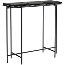 FineBuy - Konsolentisch Schwarz 90x29x85 cm Design Anrichte Glas Flur, Ablagetisch mit Metallgestell Schmal Modern, Flurtisch mit abnehmbaren