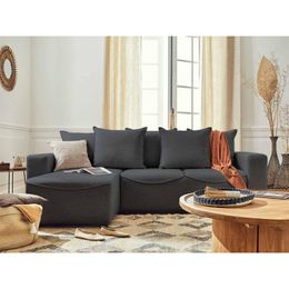 Lisa Design - Capucine - ecksofa beidseitig montierbar - schlaffunktion und bettkasten - 4 sitzplätze - aus stoff - dunkelgrau