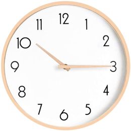 Sinbinta - Runde Wanduhr, nicht tickende Wanduhr für Zuhause, Wohnzimmer, Schlafzimmer, Schule, minimalistische Moderne Retro Wanduhr, 30cm