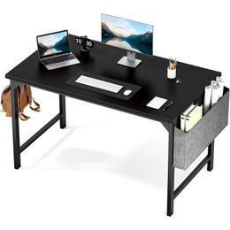 Schreibtisch 120cm, Tisch mit Kopfhörerhaken und Aufbewahrungstasche, Holz-Computertisch, Stabile und Verstärkte Struktur Desk, Bürotisch esk