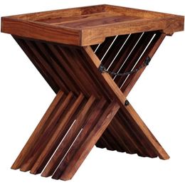 FineBuy - Beistelltisch Massivholz Design Klapptisch Serviertablett und Tisch-Gestell klappbar Landhaus-Stil Couchtisch Echt-Holz Natur-Produkt