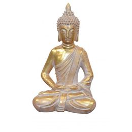 Standfigur sitzender Buddha, goldfarben