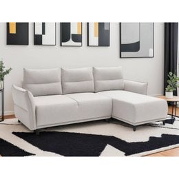 Lisa Design - Arya - ecksofa beidseitig montierbar - schlaffunktion und bettkasten - 4 sitzplätze - zeitgenössischer stil - beige