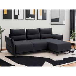 Lisa Design - Arya - ecksofa beidseitig montierbar - schlaffunktion und bettkasten - 4 sitzplätze - zeitgenössischer stil - dunkelgrau