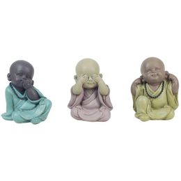 Signes Grimalt Buddha -Figurenfiguren Buddha sieht nicht, hey, spreche 3 Multicolor Buddhas 6x8x10cm 20774