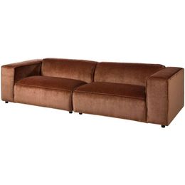 Massivmöbel24 Sofa 3-Sitzer 286x103x69 Cord kupfer valencia - rot