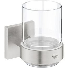 Grohe - QuickFix - Start Cube - Kristallglas mit Halterung - Fintion Supersteel 41097DC0 (zum Aufschrauben oder Aufkleben)