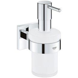 QuickFix - Start Cube - Seifenspender mit Halterung - Chrom-Finish 41098000 (zum Aufschrauben oder Aufkleben) - Grohe