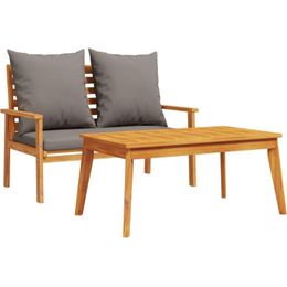 vidaXL - Gartensofa-Set mit Kissen Massivholz Akazie