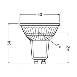 Osram LED-Leuchtmittel PAR16 Reflektor GU10 3,3W 100° 2.700K