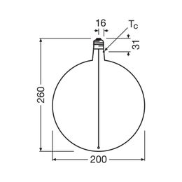 Osram LED Vintage Big Globe E27 4,8W 818 Filament braun dim