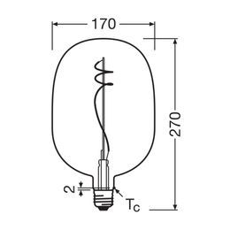 Osram LED Vintage 1906 Big Oval E27 4,5W 818 Filament smoke