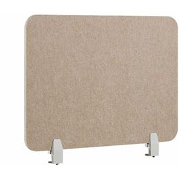 Beliani - Schreibtisch Trennwand Beige Stoff pet Kunststoff 72 x 50 cm zum Aufstellen Klemmen Schallschutz Sichtschutz Pinnwand Büro Home Office