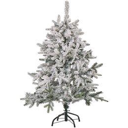 Beliani Weihnachtsbaum 120 cm Weiß Kunststoff Metall Schnee Effekt inkl. Ständer Weihnachtszeit Weihnachten Wohnzimmer Modern