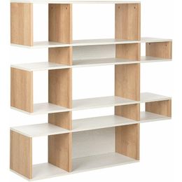 Beliani - Bücherregal mit 5 Fächern aus hellem Holz und weißem MDF-Papier Offene Rückwandregale