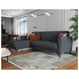 Abitare - Eckschlafsofa 229x151 cm, Anthrazitgrau - Varano