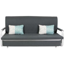 Neuwertig] Schlafsofa HHG 530, Schlafcouch Couch Sofa, Schlaffunktion Bettkasten Liegefläche, 190x185cm Stoff/Textil dunkelgrau