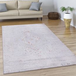 Teppich Wohnzimmer Kurzflor Vintage Abstrakt Orientalisch Modern Bordüre 120x170 cm, Bunt - Paco Home