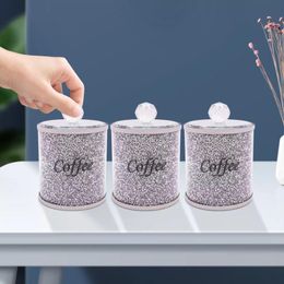 3 Stück Glaskanister Kaffee Zucker Tee Behälter Getreidemehl Glass Vorratsgläser