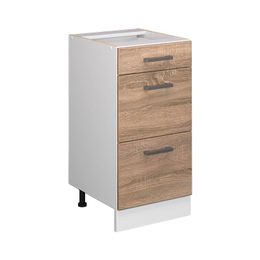 Unterschrank R-Line, Sonoma, 40 cm mit Schubladen, ohne Arbeitsplatte, VICCO