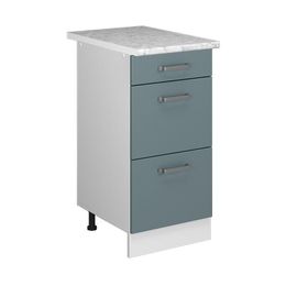 Unterschrank R-Line, Blau-Grau, 40 cm mit Schubladen VICCO