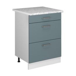 Unterschrank R-Line, Blau-Grau, 60 cm mit Schubladen VICCO