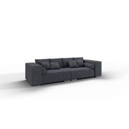 Big Sofa Laura mit Schlaffunktion aus Graphit Luxusmicrofaser