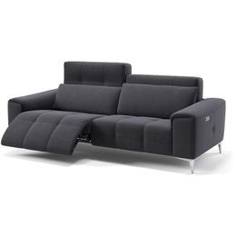 Sofanella Stoff 3-Sitzer Sofa SALENTO Dunkelbraun S: 200 Breite x 100 Tiefe Füße: Matt-Schwarz