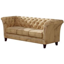 Larui 3-Sitzer Chesterfield Sofa, Beige