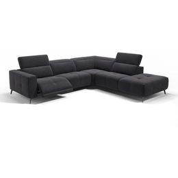 Stoff Ecksofa marbella Rechts Schwarz 304 x 111 x 81 cm Füße: Schwarz - Schwarz - Sofanella