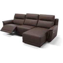 Sofanella - Leder Ecksofa malito Rechts Braun 275 x 101 x 98 cm